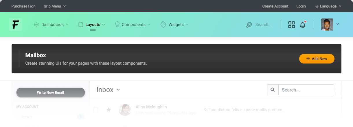 Fiori Modern Responsive Reactjs And Bootstrap 4 Jquery Html Dashboard Template